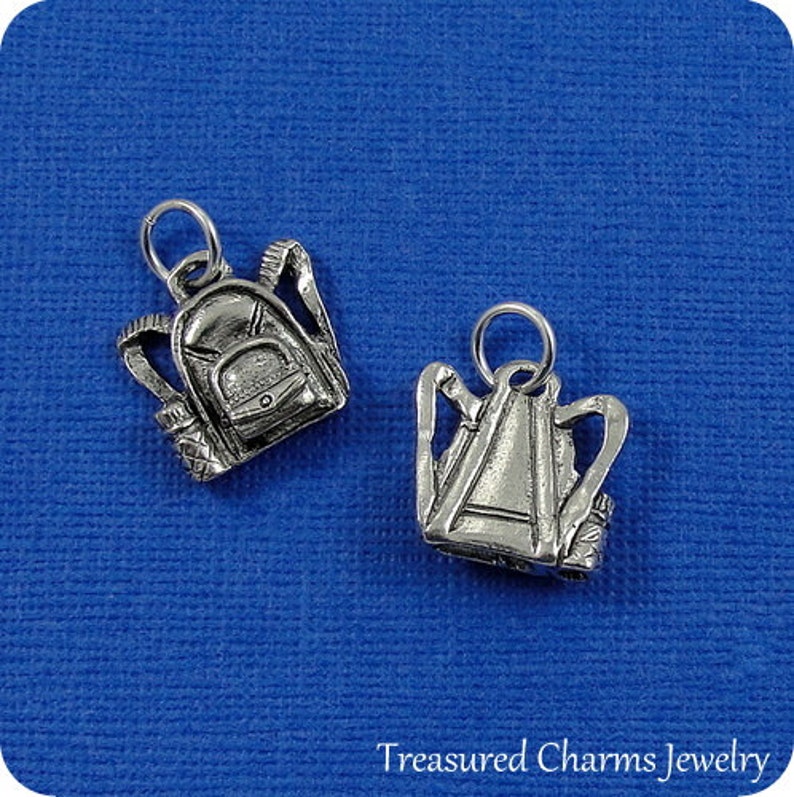 Backpack Charm Silver Backpack Charm for Necklace or | Etsy