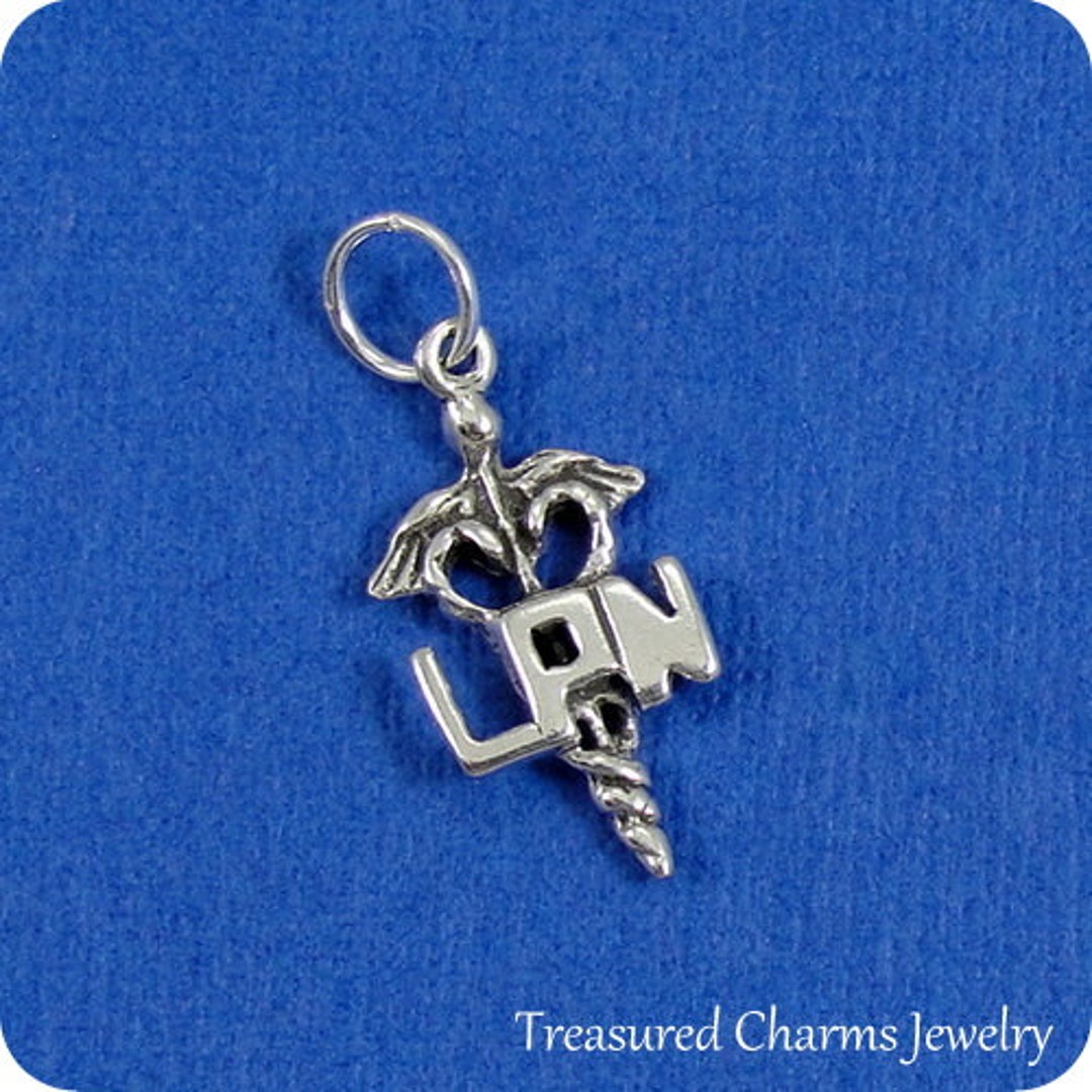 LPN Caduceus Charm Sterling Silver LPN Nurse Medical - Etsy