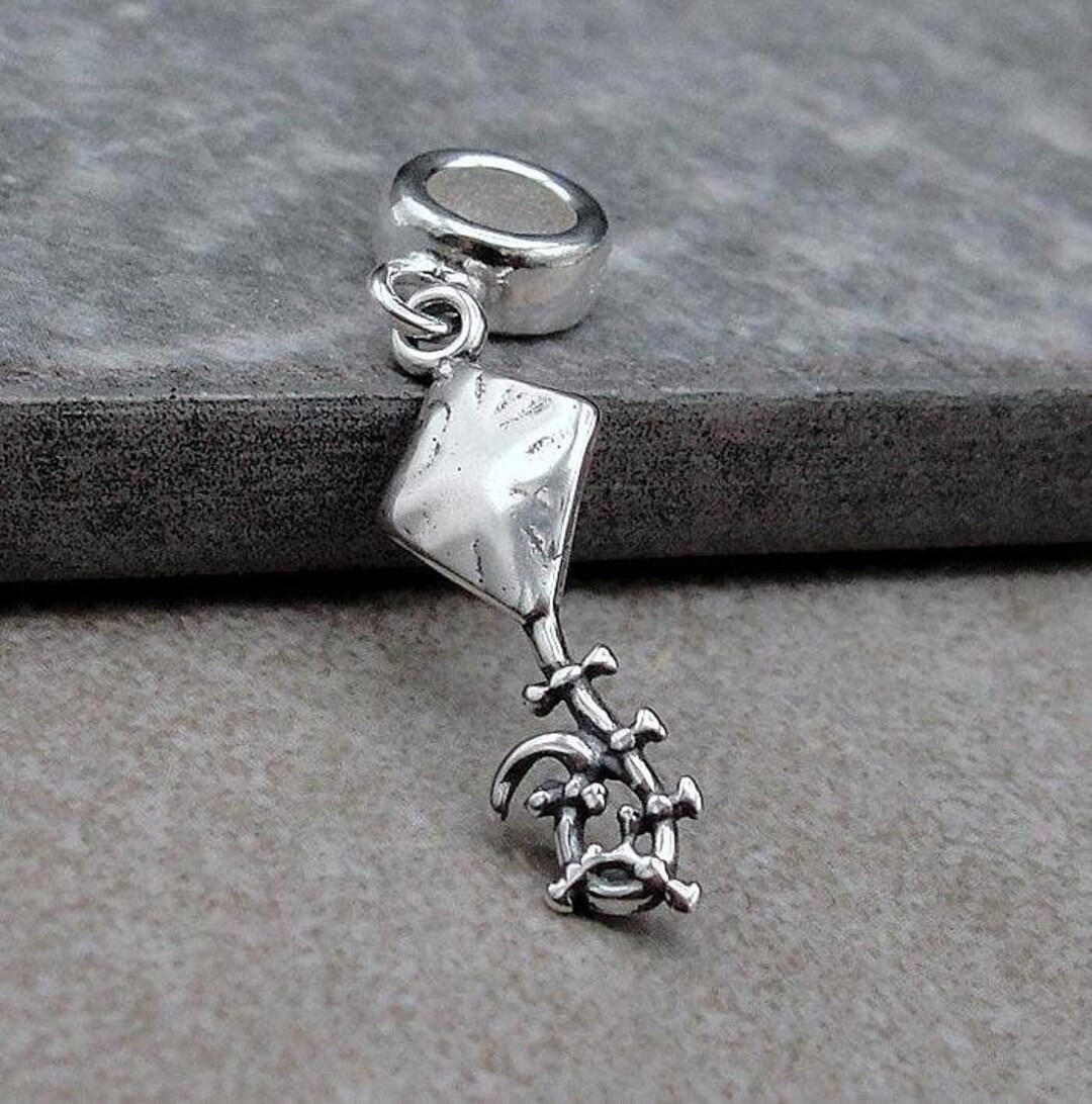 925 Sterling Silver Kite Dangle Charm, Kite European Charm, Kite Flying ...