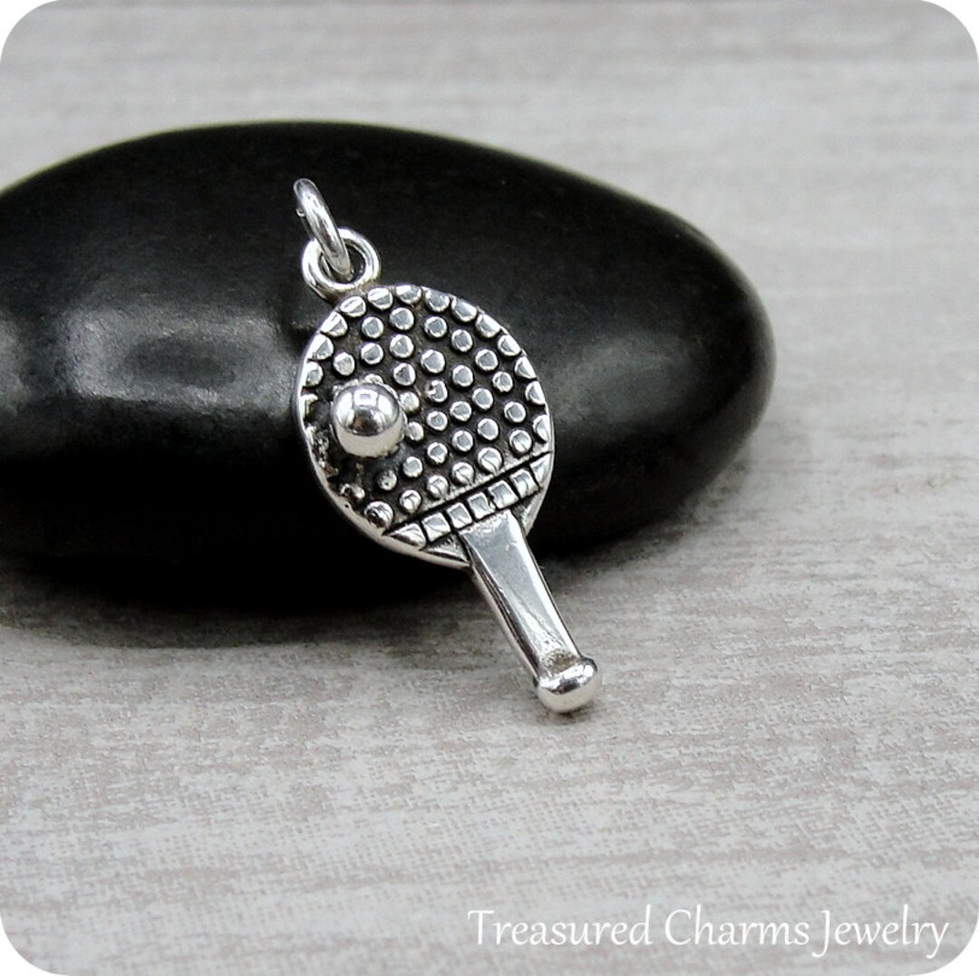 CLOSEOUT 925 Sterling Silver Ping Pong Charm Paddle Ball - Etsy