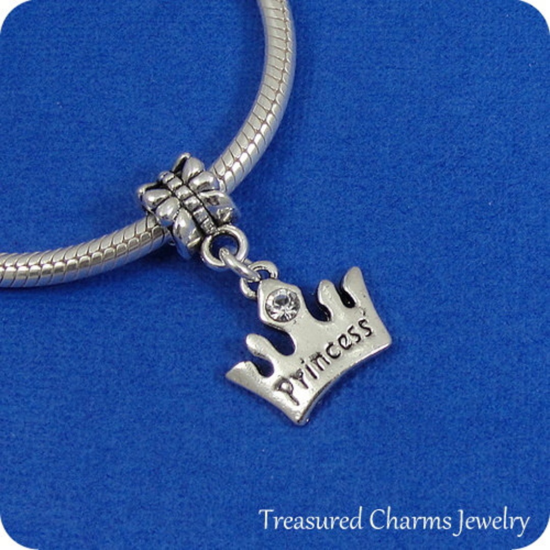Princess Tiara European Dangle Bead Charm - Silver Princess Crown Charm ...