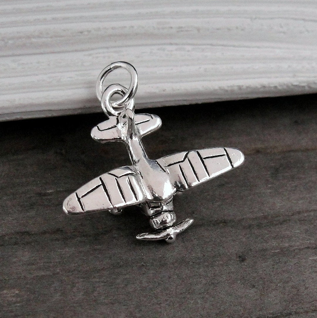 Piper Cub Charm, Silver 3D Piper Cub Aircraft Charm, Airplane Necklace ...