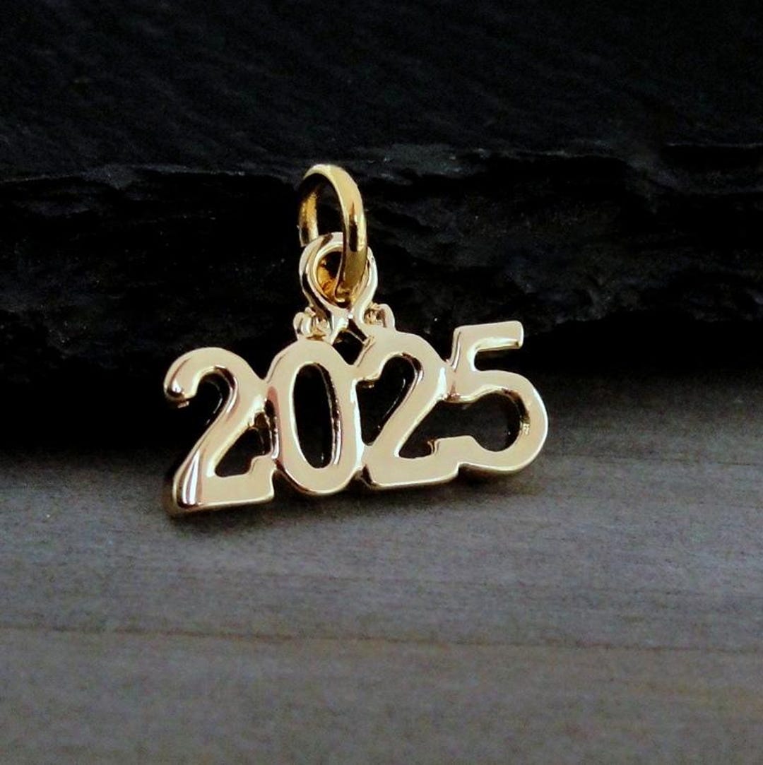 Gold 2025 Charm, Year 2025 Charm, Class of 2025 Charm, Graduation Charm ...