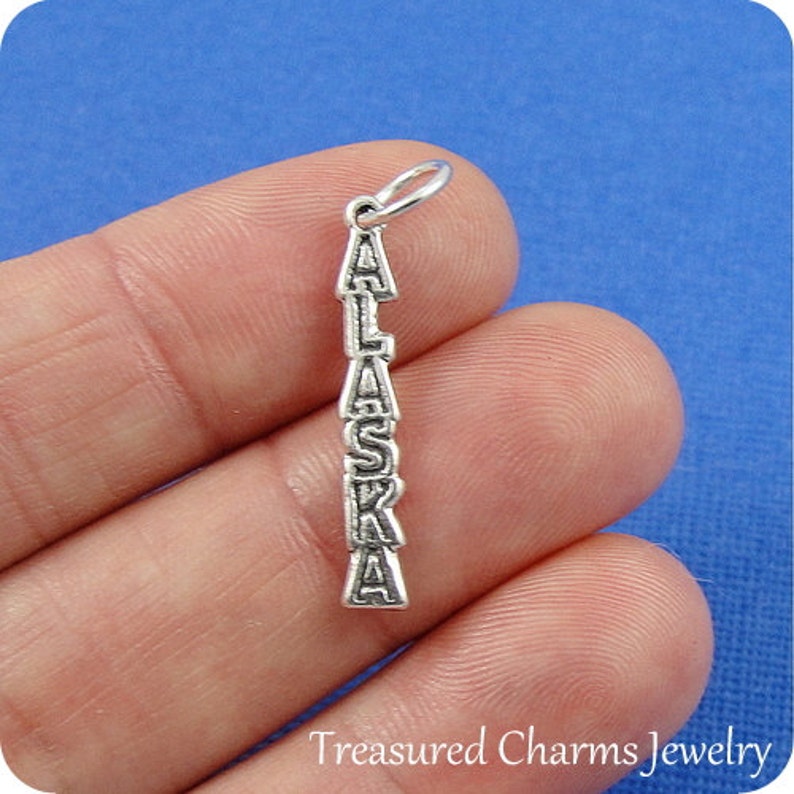 Alaska Charm Sterling Silver State of Alaska Charm for | Etsy