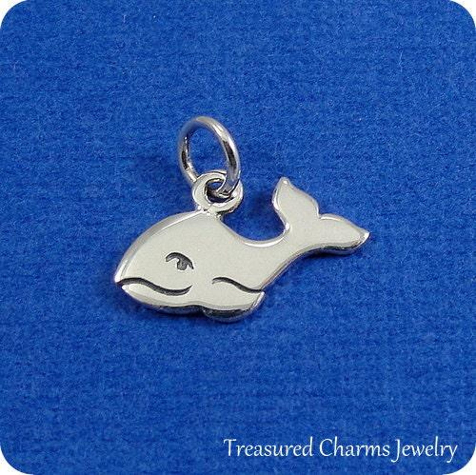 Whale Charm - Sterling Silver Whale Charm for Necklace or Bracelet - Etsy