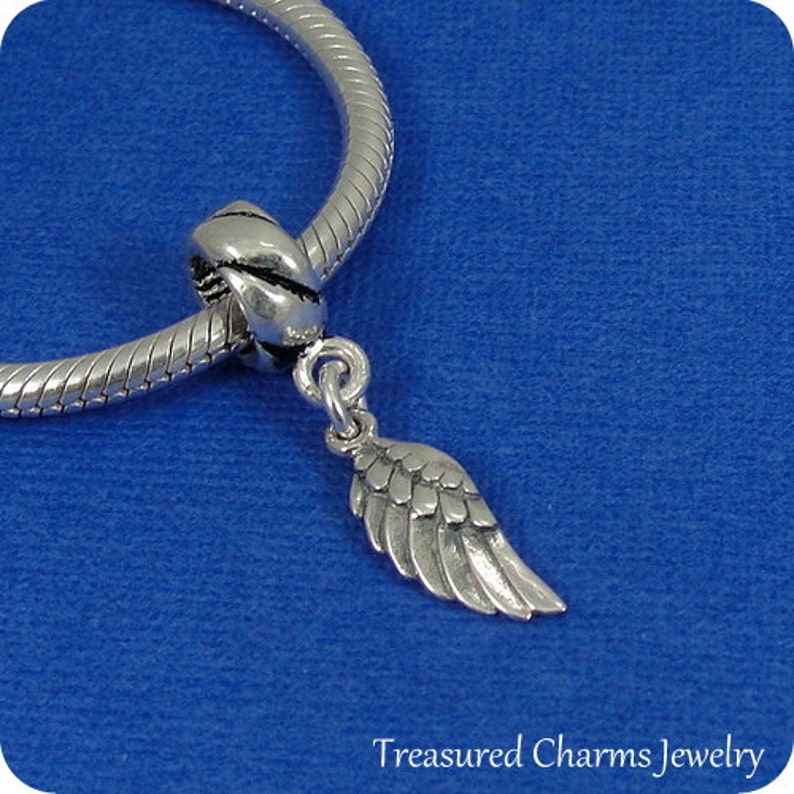 Angel Wing European Dangle Bead Charm Sterling Silver Angel - Etsy