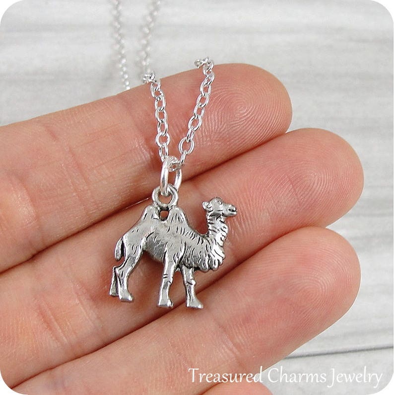 Two Hump Camel Necklace Silver Bactrian Camel Charm on a - Etsy