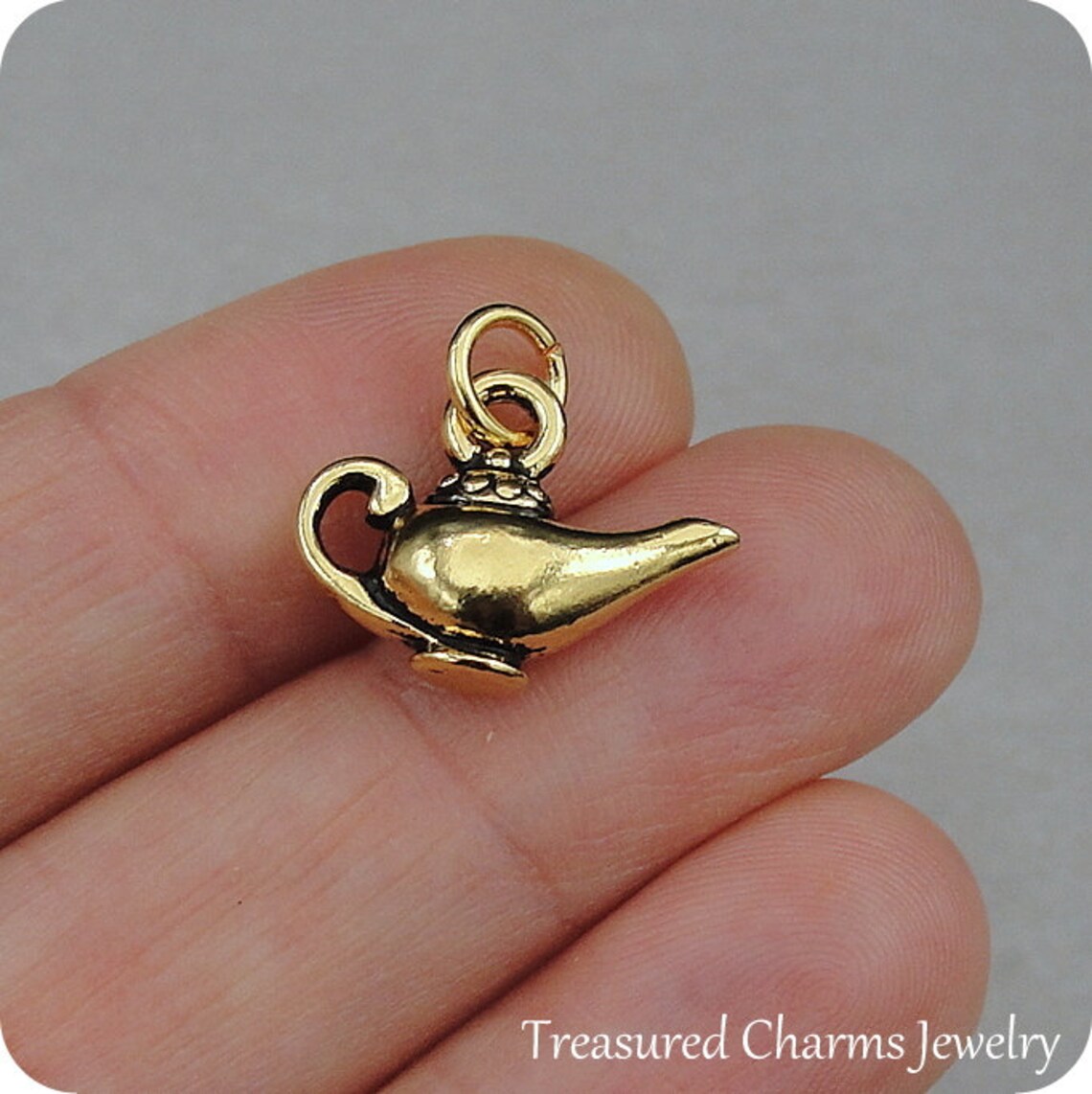 Aladdins Lamp Charm Gold Magic Lamp Charm for Necklace or | Etsy