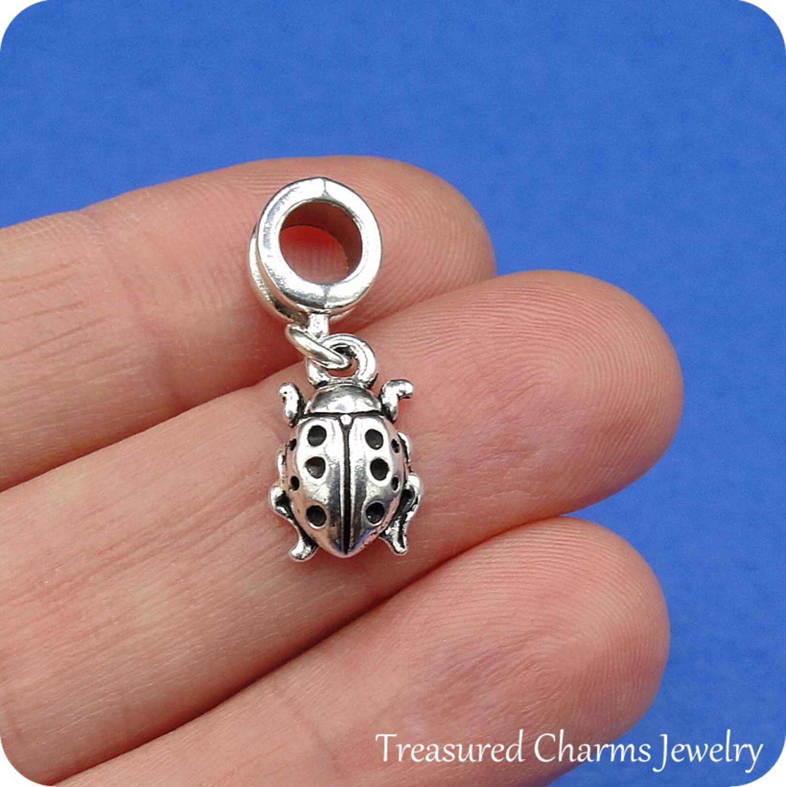 Silver Ladybug European Dangle Bead Charm Tiny Ladybird | Etsy