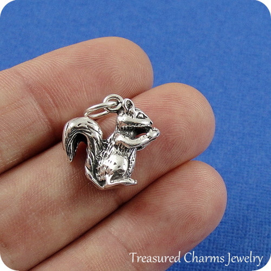Squirrel Charm Sterling Silver Squirrel Charm for Necklace | Etsy