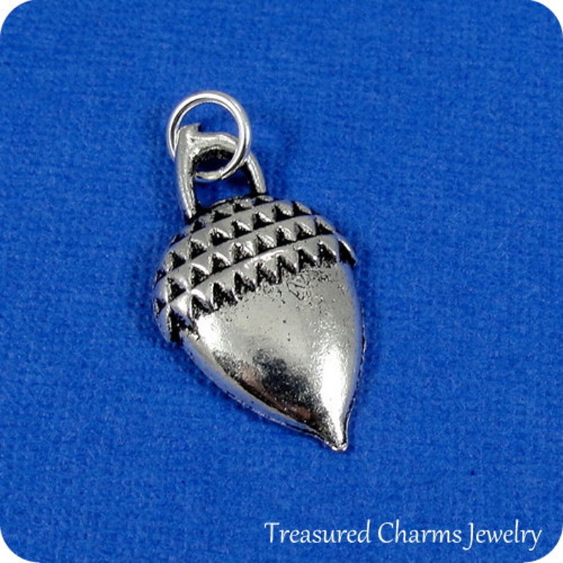 Acorn Charm Silver Plated Acorn Charm for Necklace or - Etsy