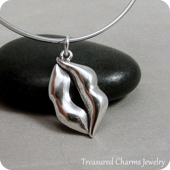 Sterling Silver Lips Charm Kissing Lips Pendant Fashion | Etsy