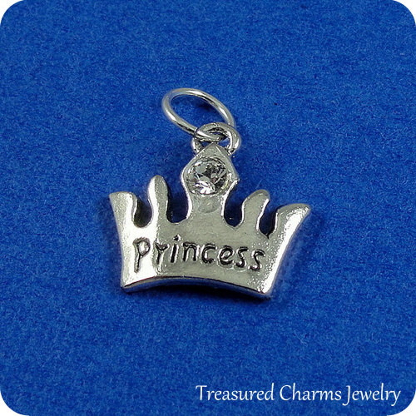 Princess Tiara Charm - Silver Princess Crown Charm for Necklace or ...