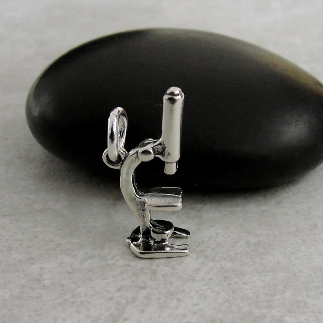 925 Sterling Silver Microscope Charm, Science Lab Charm, Scientist ...