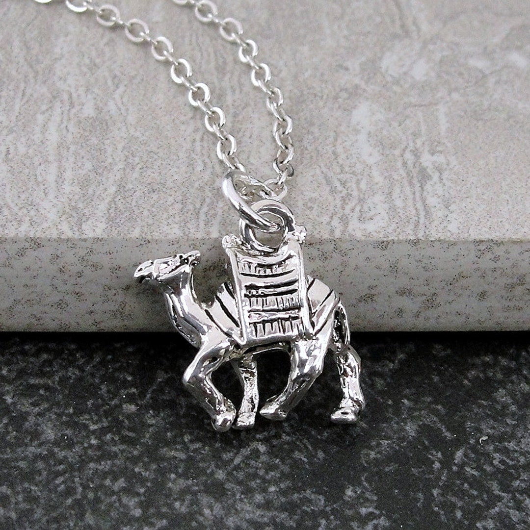 Camel Necklace, Silver Plated Camel Charm Necklace, Desert Charm ...