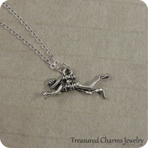 Scuba Diver Necklace Silver Scuba Diver Charm on a Silver - Etsy