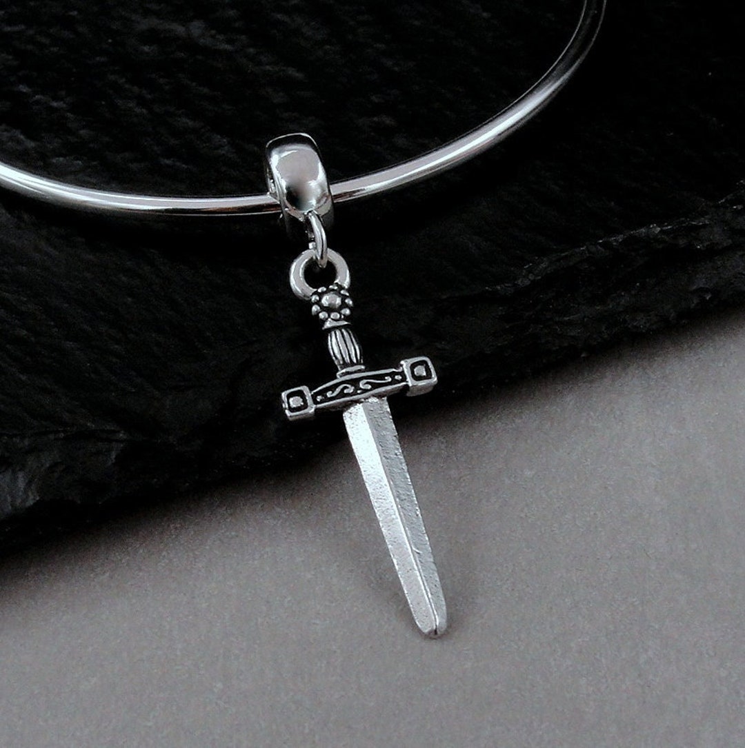 Dagger European Charm, Silver Longsword Dangle Charm, Pirate Sword ...