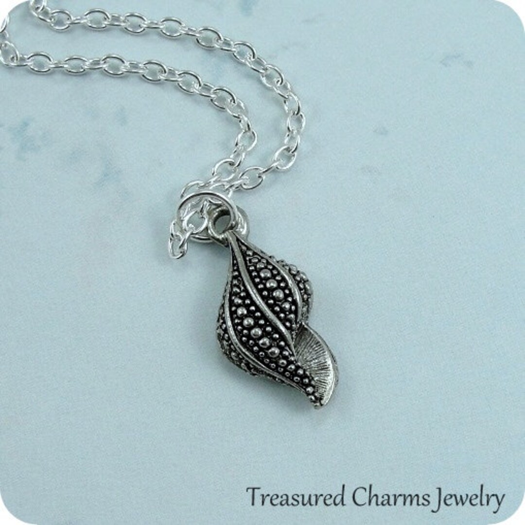Snail Shell Necklace, Silver Snail Shell Charm on a Silver Cable Chain ...