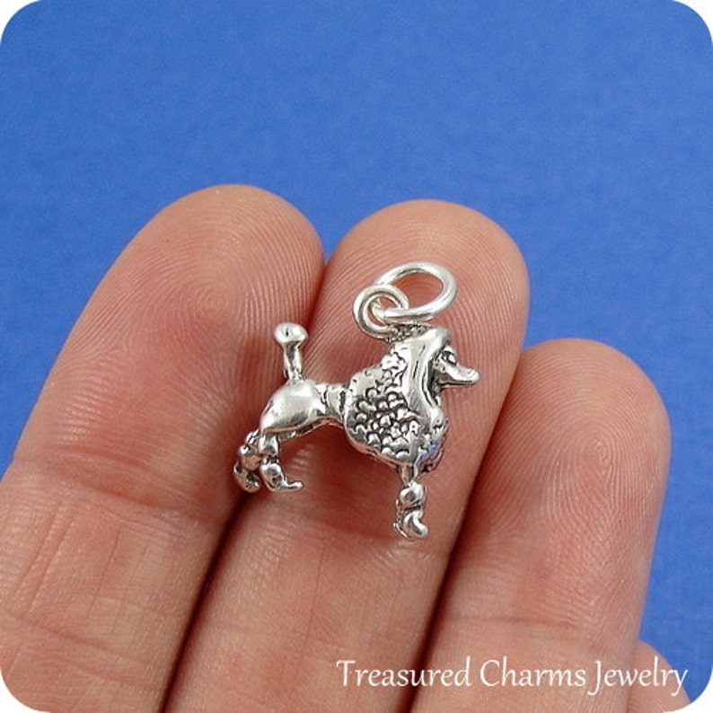 French Poodle Charm Sterling Silver Poodle Charm for - Etsy