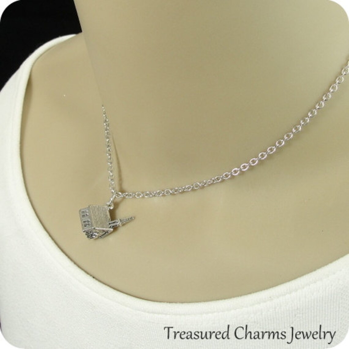 Church Necklace Silver Plated Wedding Chapel Church Charm on | Etsy