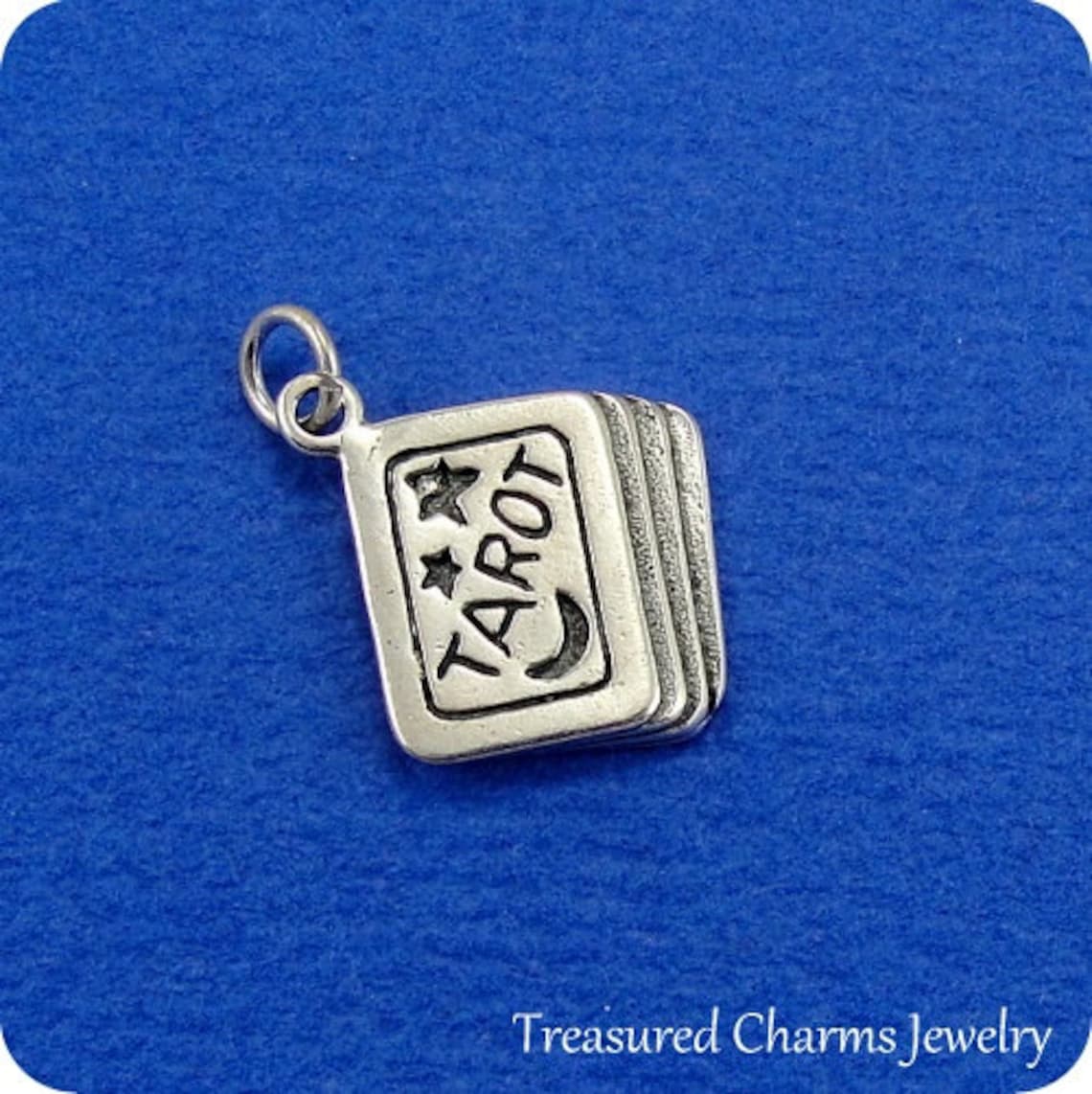 Tarot Cards Charm Sterling Silver Tarot Cards Charm for - Etsy