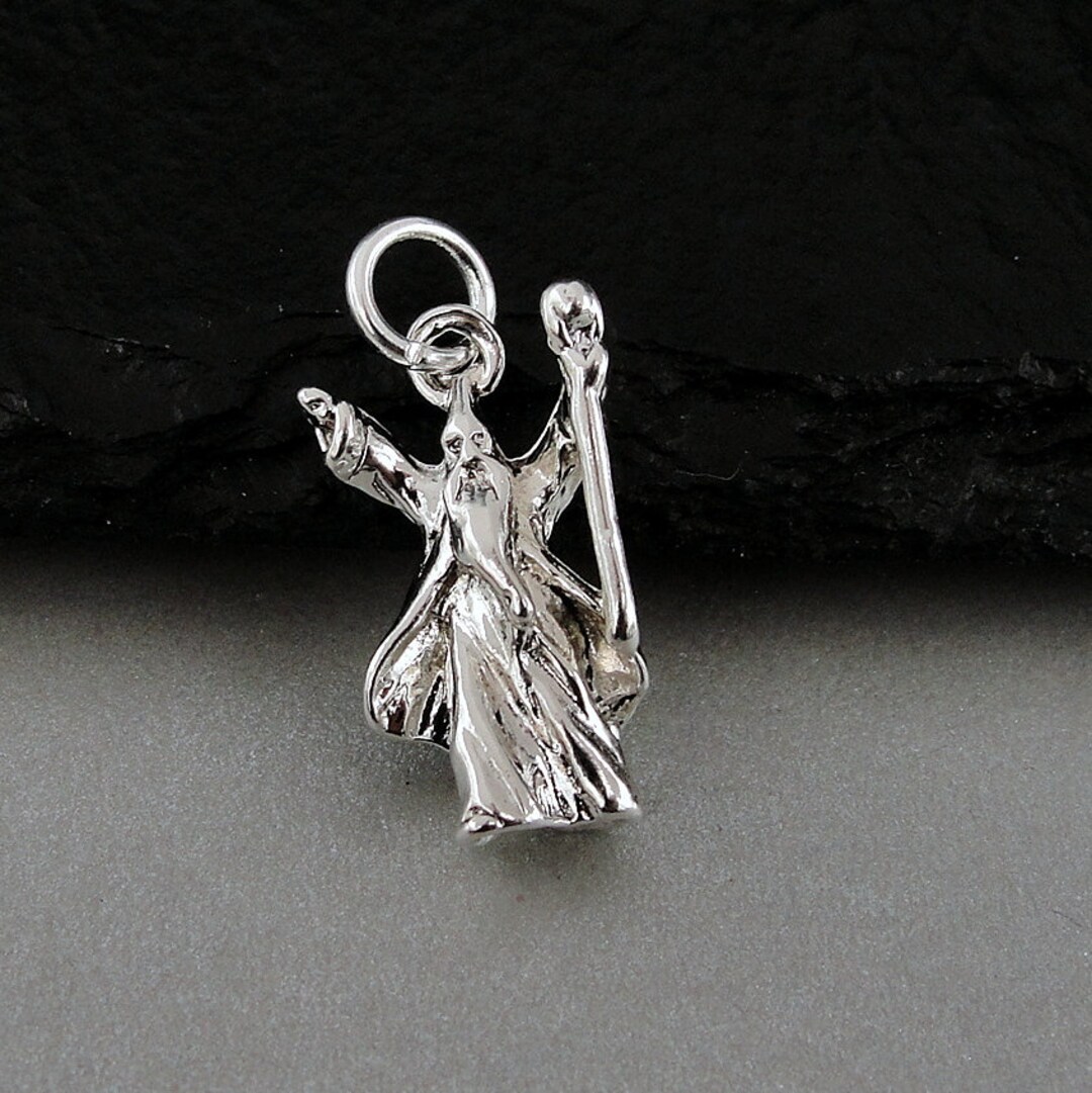 Wizard Charm, Silver Plated 3D Wizard Bracelet Charm, Sorcerer Charm ...