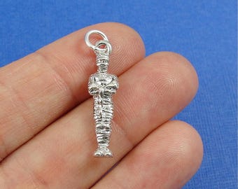 Mummy Charm Halloween Charm Sterling Silver Charm Sterling - Etsy