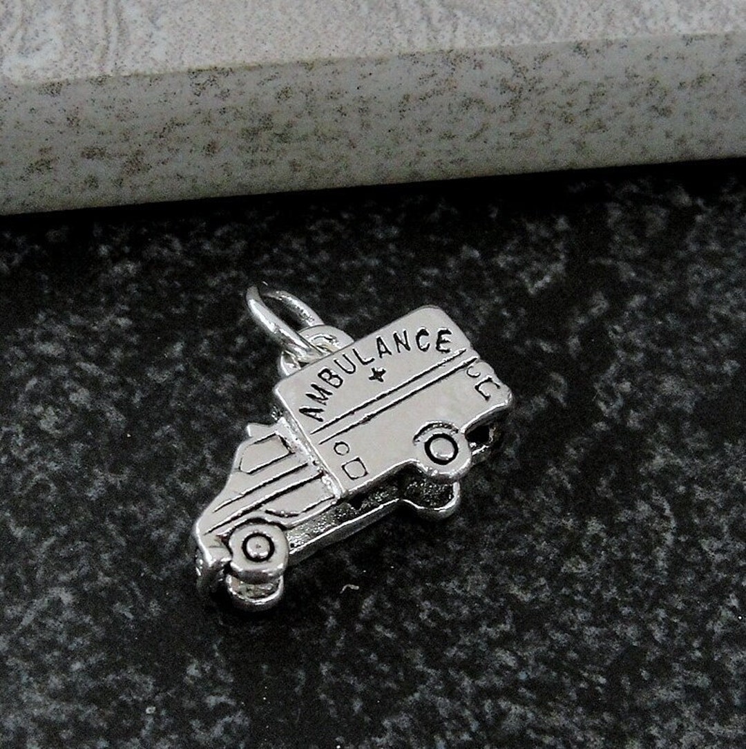 Ambulance Charm, Silver Ambulance Charm for Necklace or Bracelet ...