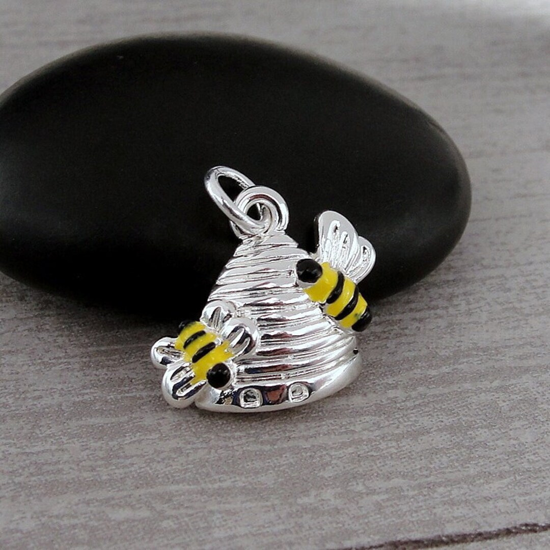 Silver Beehive Charm, Honey Bee Charm, Beekeeper Charm, Honey Bee ...