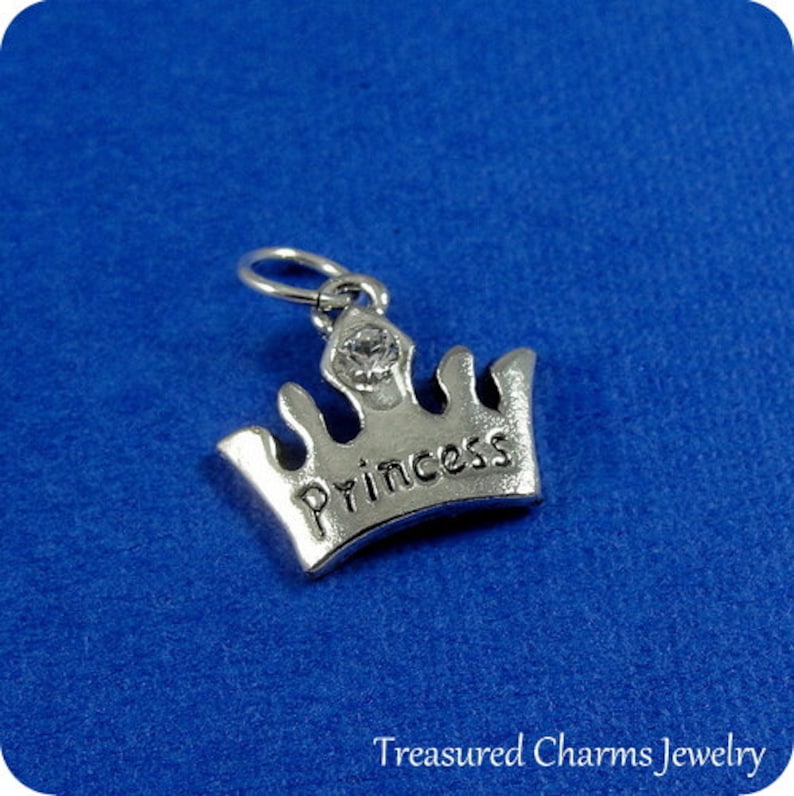 Princess Tiara Charm - Silver Princess Crown Charm for Necklace or ...