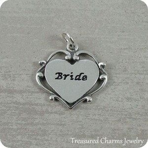 Bride Charm Sterling Silver Wedding Bride Charm for Necklace or ...