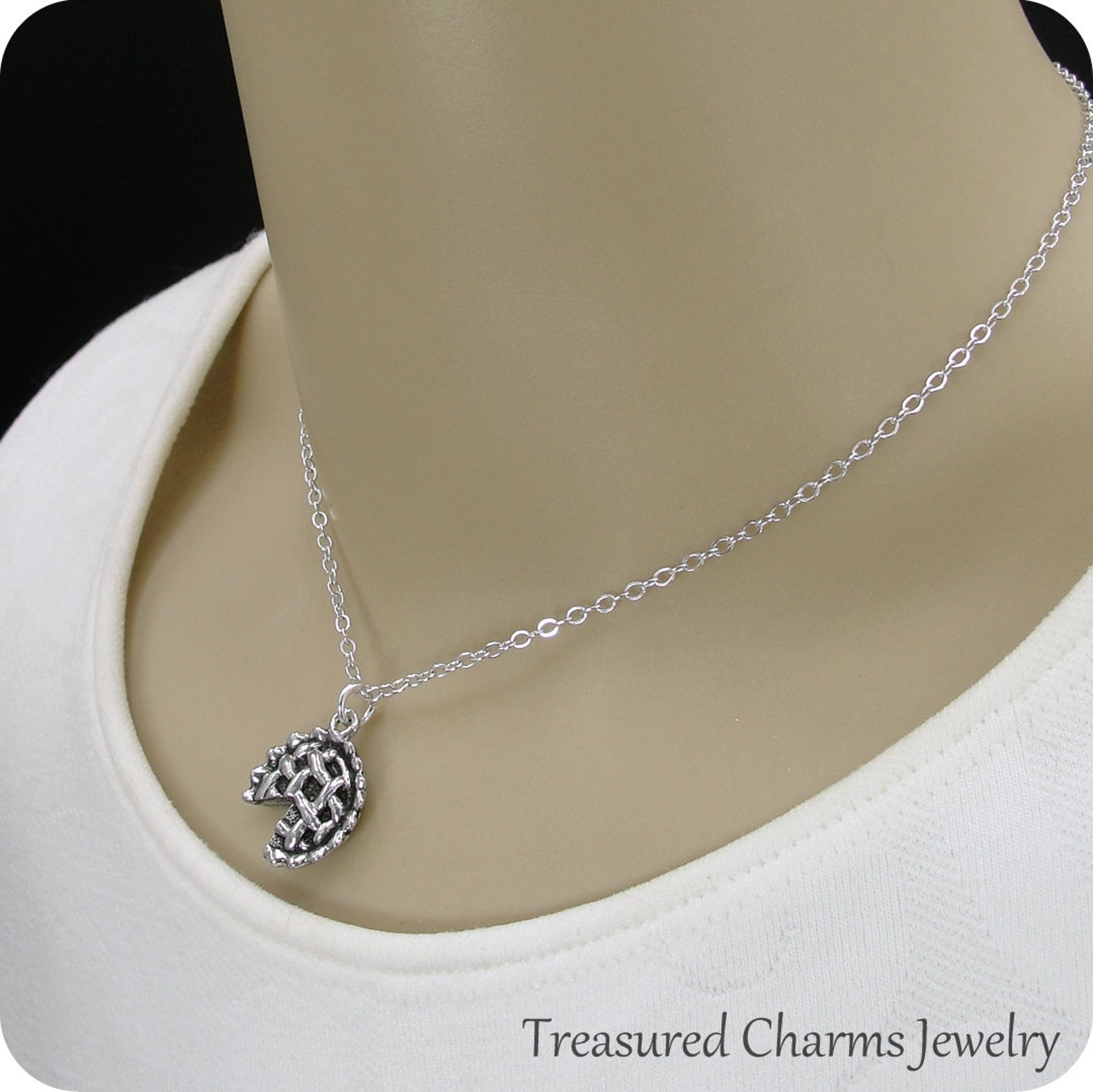 Silver Pie Necklace Apple Pie Charm Cherry Pie Charm Apple - Etsy