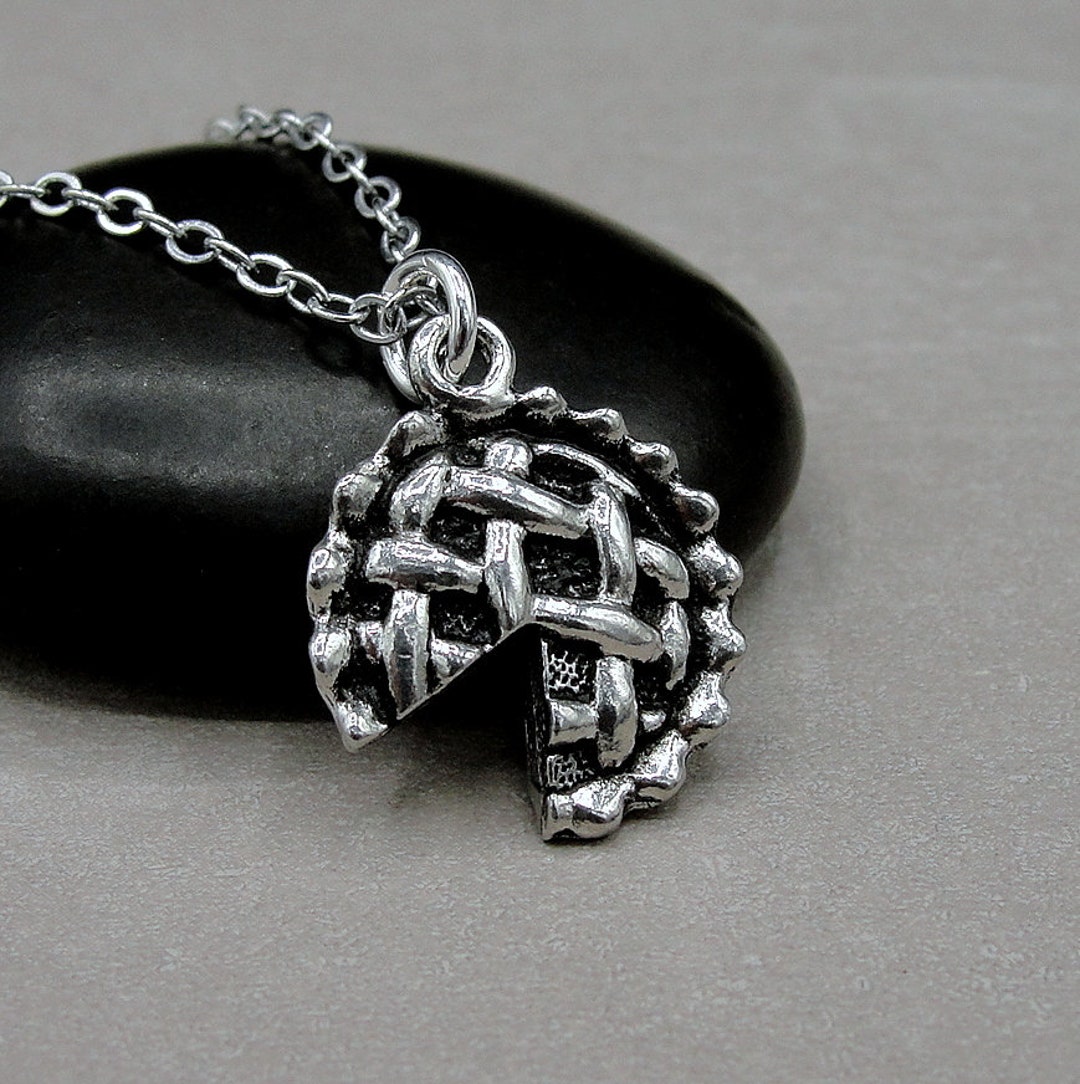 Silver Pie Necklace, Apple Pie Charm, Cherry Pie Charm, Apple or Cherry ...