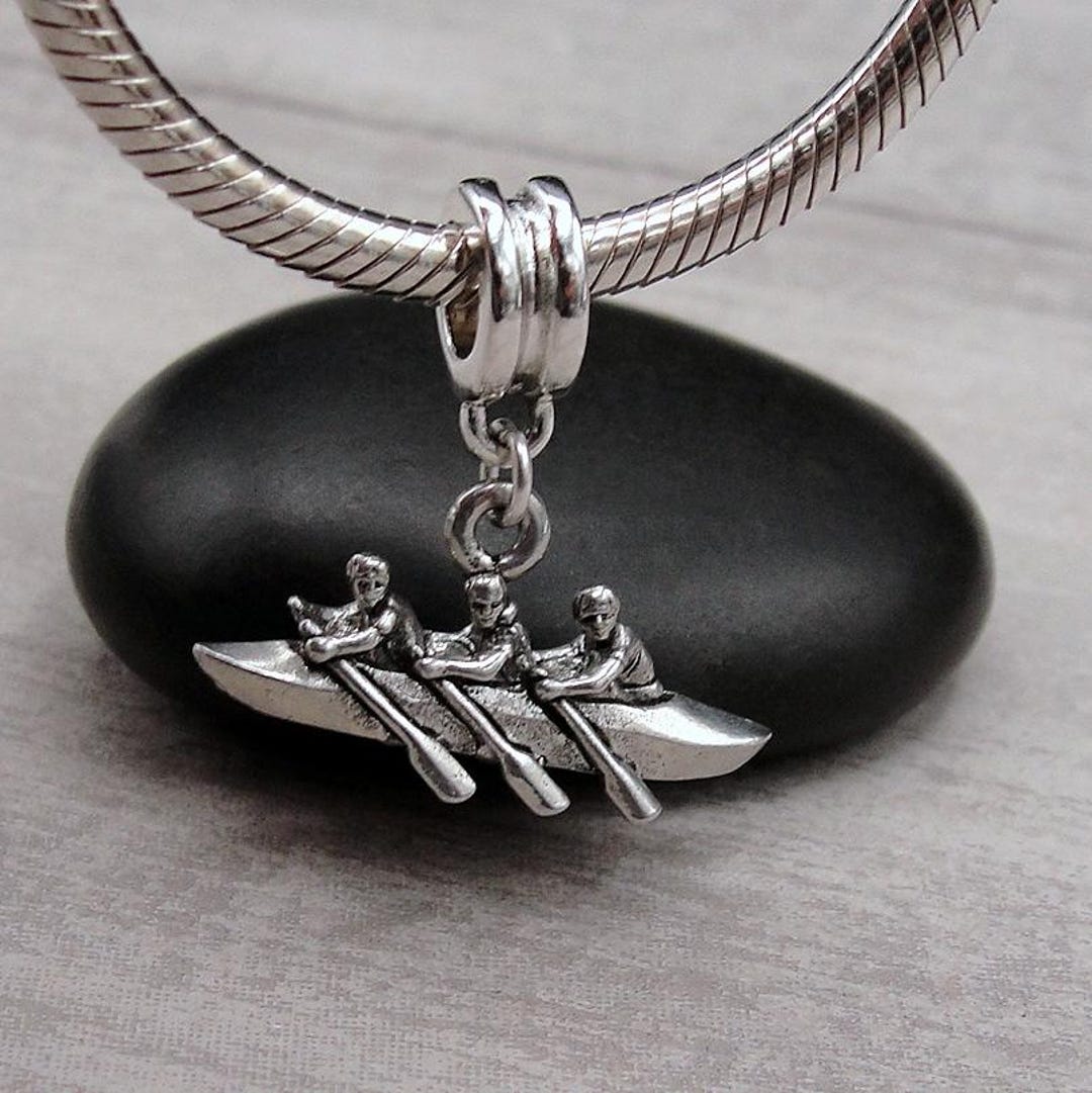 Rowboat European Charm, Silver 3D Row Boat Dangle Charm, Rowing Charm ...