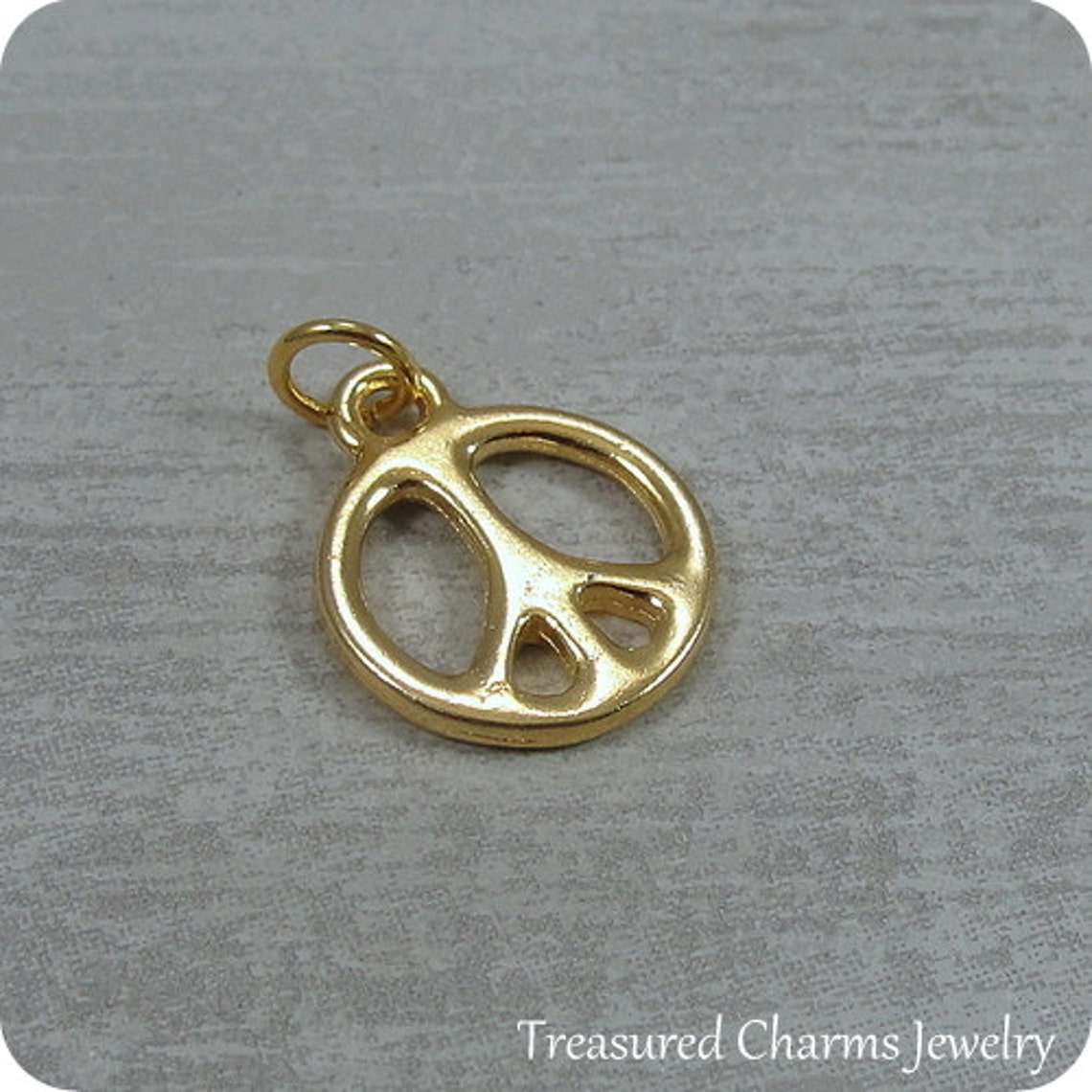 Small Peace Sign Charm Gold Peace Symbol Charm Gold Peace - Etsy