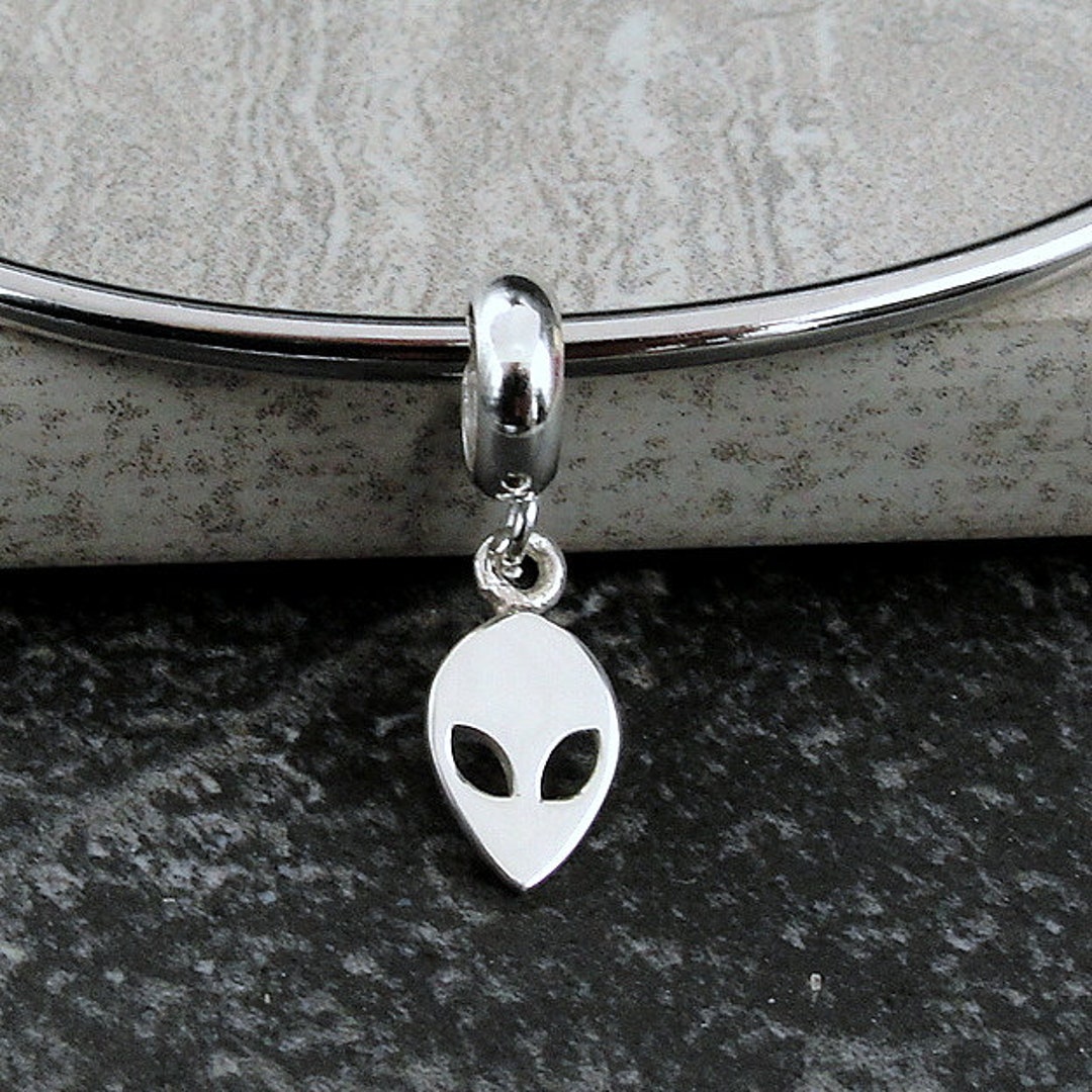 Alien European Charm, Sterling Silver Alien Dangle Charm, UFO Charm ...