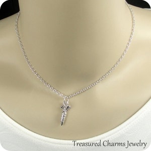 Carrot Necklace, Silver Carrot Charm on a Silver Cable Chain - Etsy
