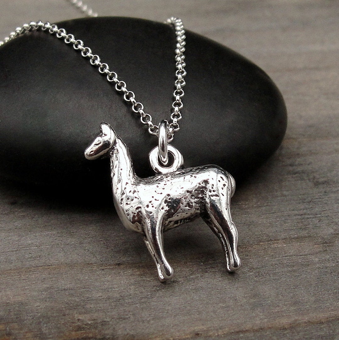 925 Sterling Silver Llama Necklace, 3D Llama Charm Necklace, Alpaca ...