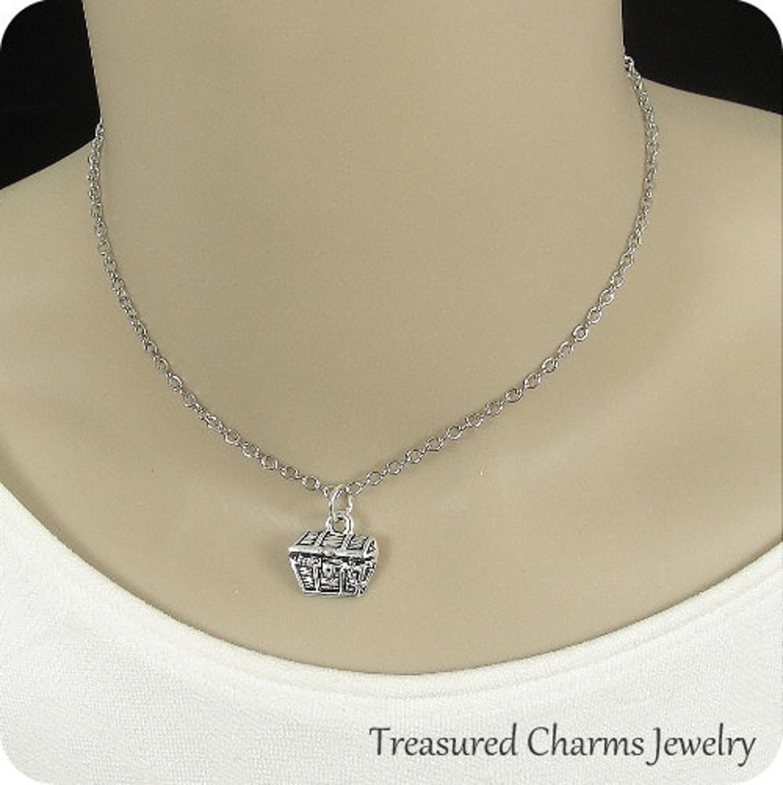Treasure Chest Necklace Silver Plated Buried Treasure Chest - Etsy