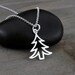 Christmas Tree Necklace, Sterling Silver Christmas Tree Charm on a ...