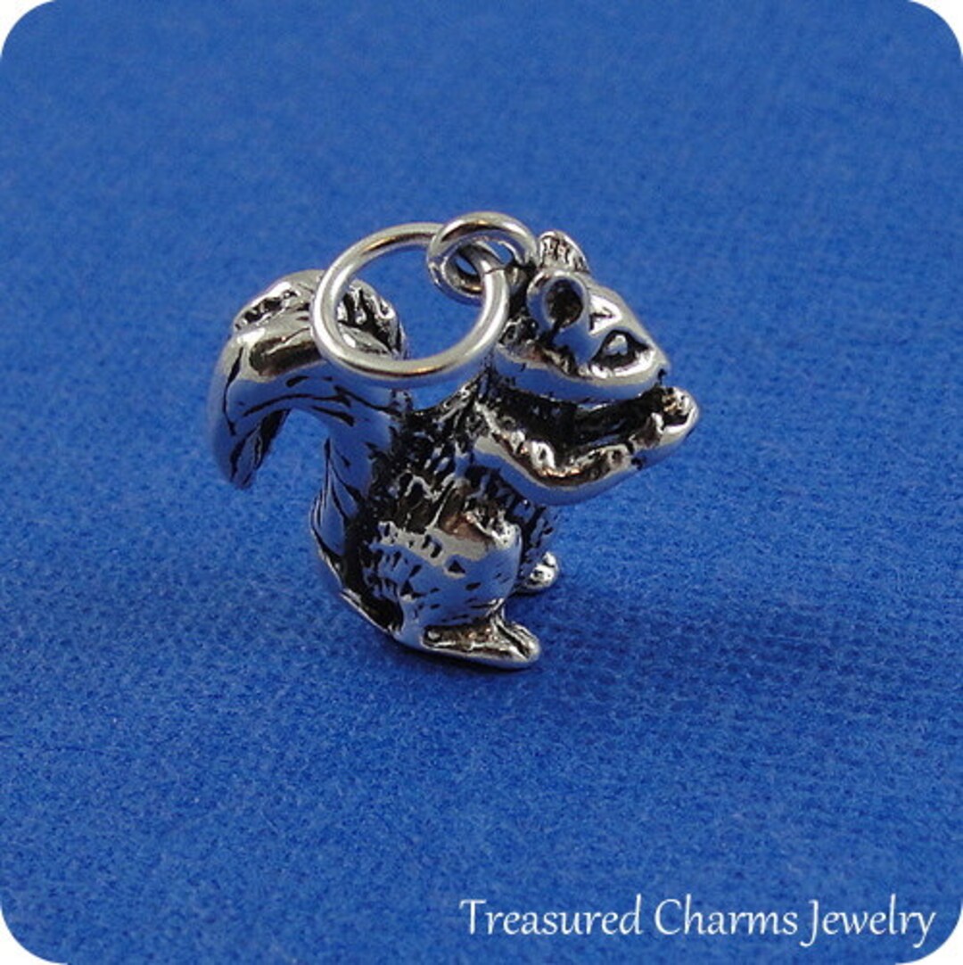 Squirrel Charm Sterling Silver Squirrel Charm for Necklace - Etsy
