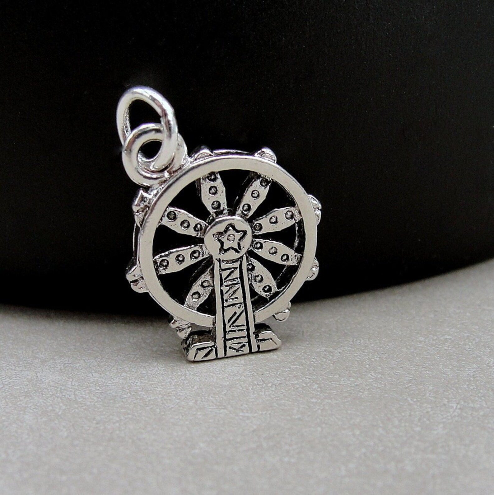Ferris Wheel Charm, Silver Carnival Charm, Theme Park Charm, Circus ...