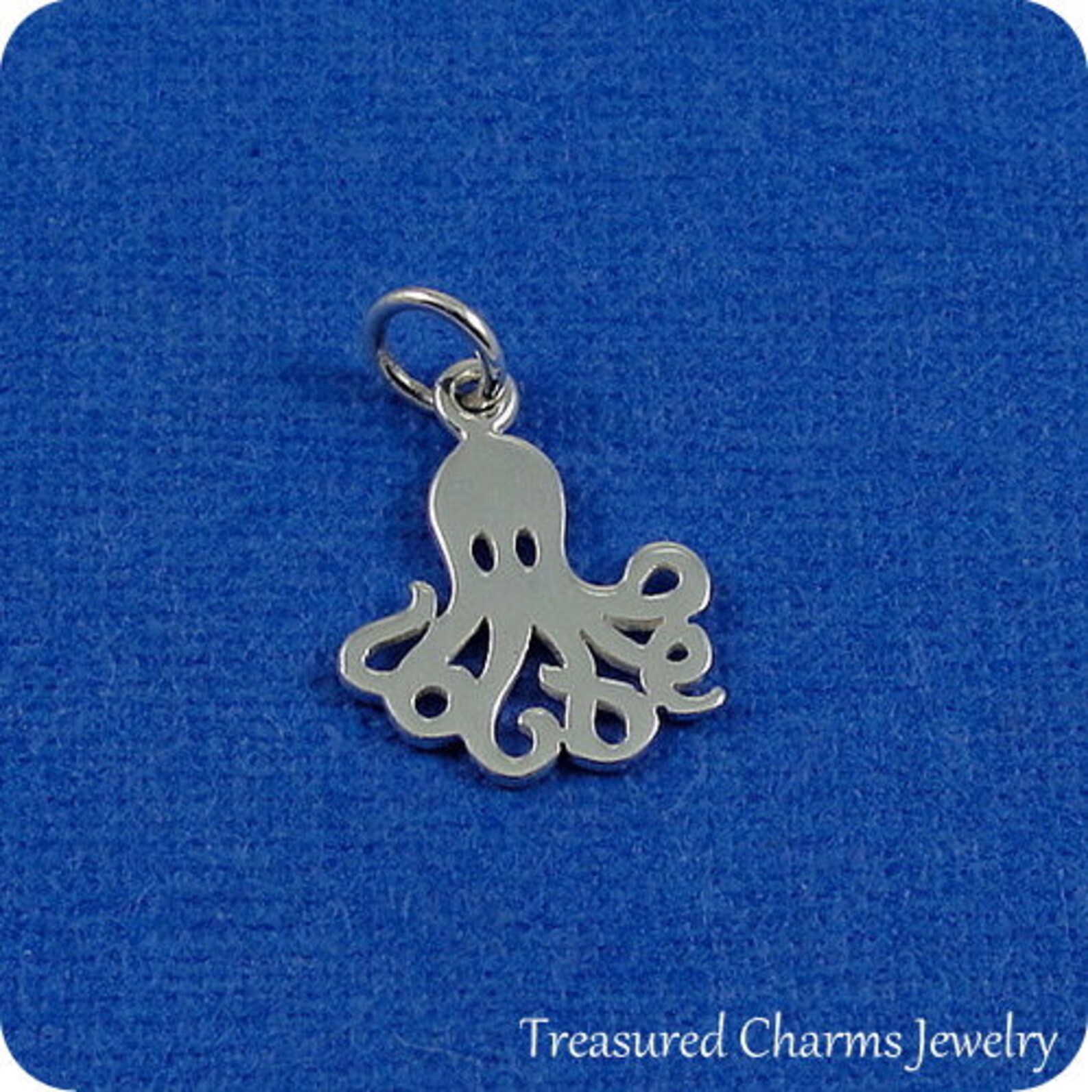 Octopus Charm Sterling Silver Octopus Charm for Necklace or - Etsy