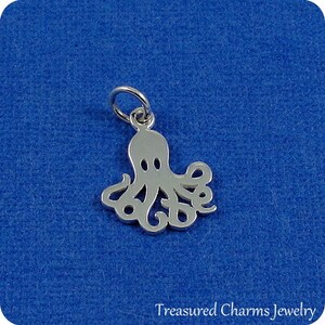 Octopus Charm Sterling Silver Octopus Charm for Necklace or - Etsy