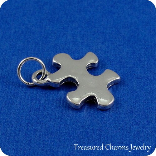 Puzzle Piece Charm Silver Plated Puzzle Charm for Necklace | Etsy
