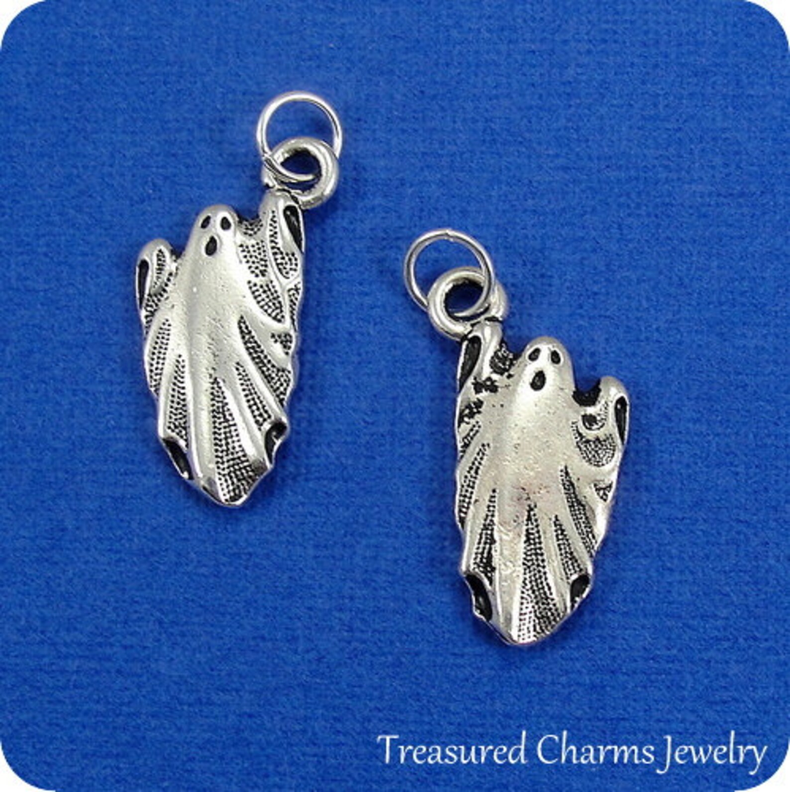 Ghost Charm Silver Plated Ghost Charm for Necklace or - Etsy