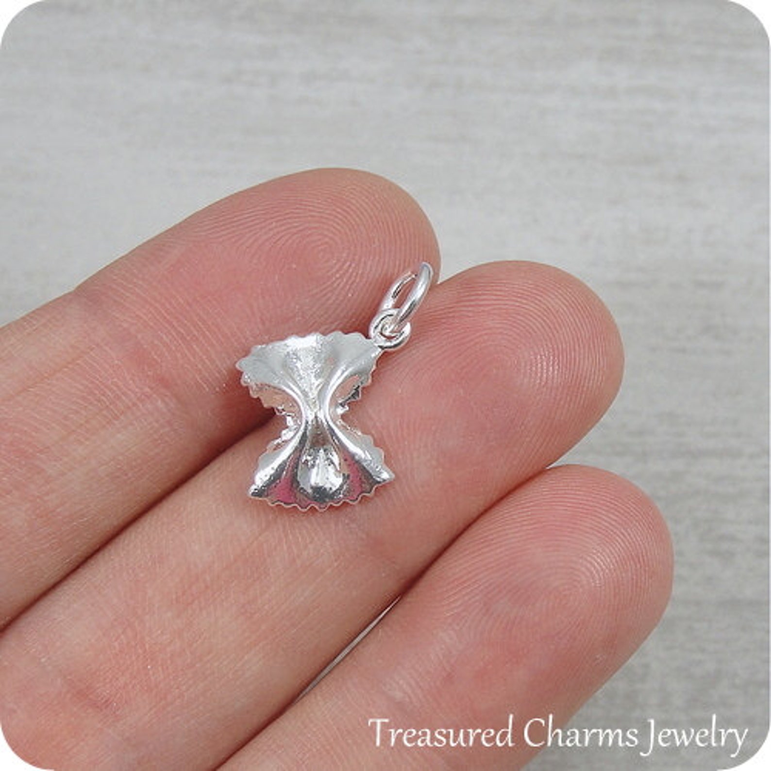 Farfalle Bowtie Pasta Charm Silver Pasta Charm for Necklace - Etsy