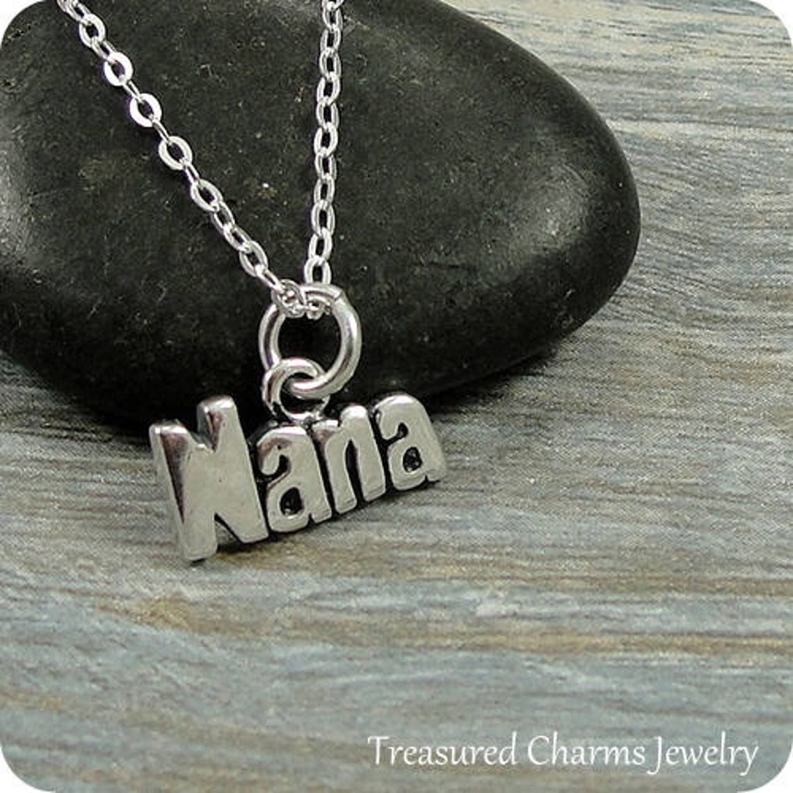 Nana Necklace Sterling Silver Nana Charm on a Silver Cable - Etsy