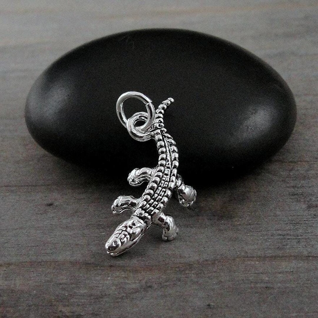 Alligator Charm, Silver Crocodile Charm for Necklace or Bracelet, Gator ...