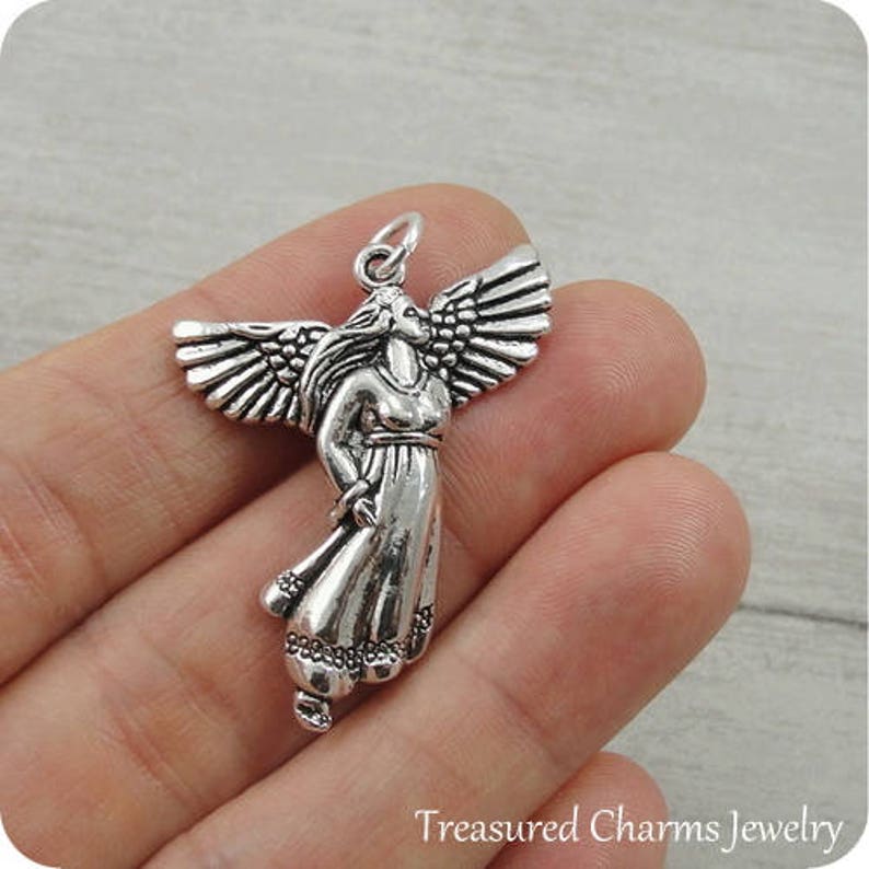 Guardian Angel Charm Silver Plated Guardian Angel Charm for | Etsy